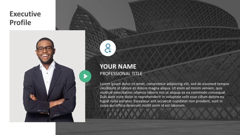 Executive Consultant Profile PowerPoint Template | Free PowerPoint Template