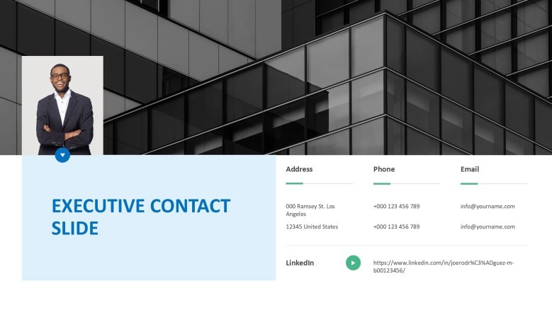Executive Consultant Profile PowerPoint Template | Free PowerPoint Template