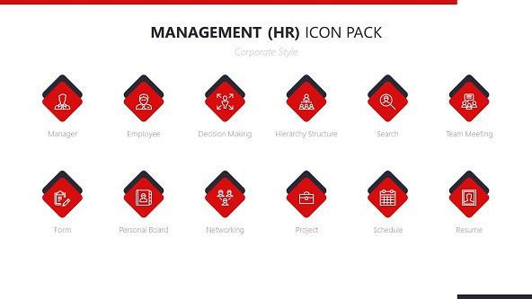Management Human Resource Icons | Free PowerPoint Template