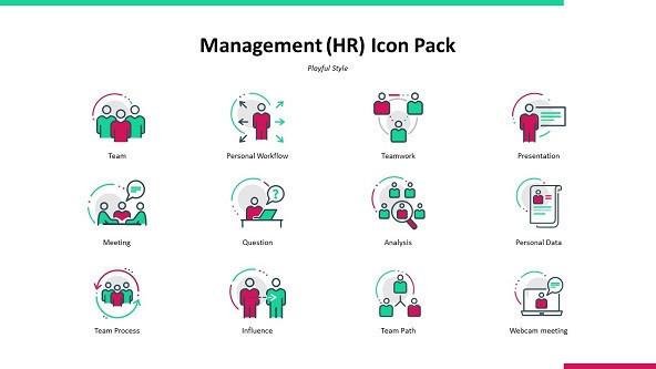 Playful Human Resource Management Icons | Free Template